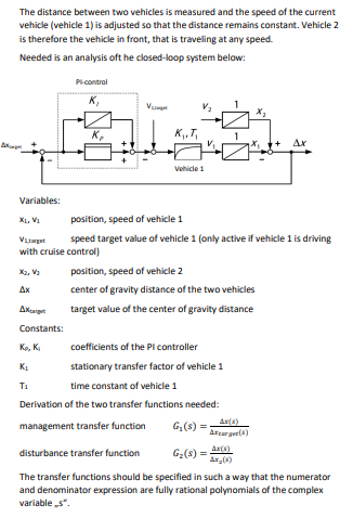 Solved The distance between two vehicles is measured and the | Chegg.com