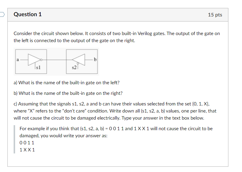 Solved Question 1 15 pts Consider the circuit shown below. | Chegg.com