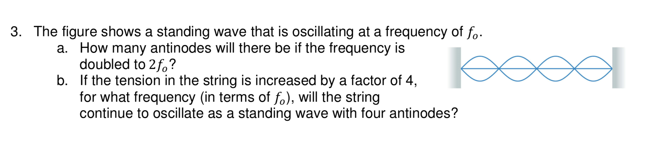 Solved 3. The figure shows a standing wave that is | Chegg.com