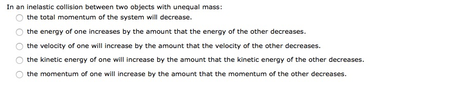 Solved In an inelastic collision between two objects with | Chegg.com