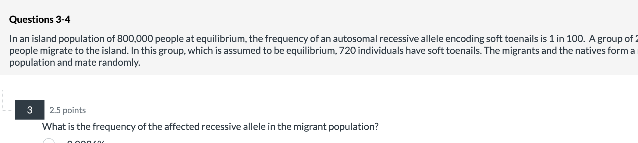 Solved 32.5 ﻿pointsWhat is the frequency of the affected | Chegg.com