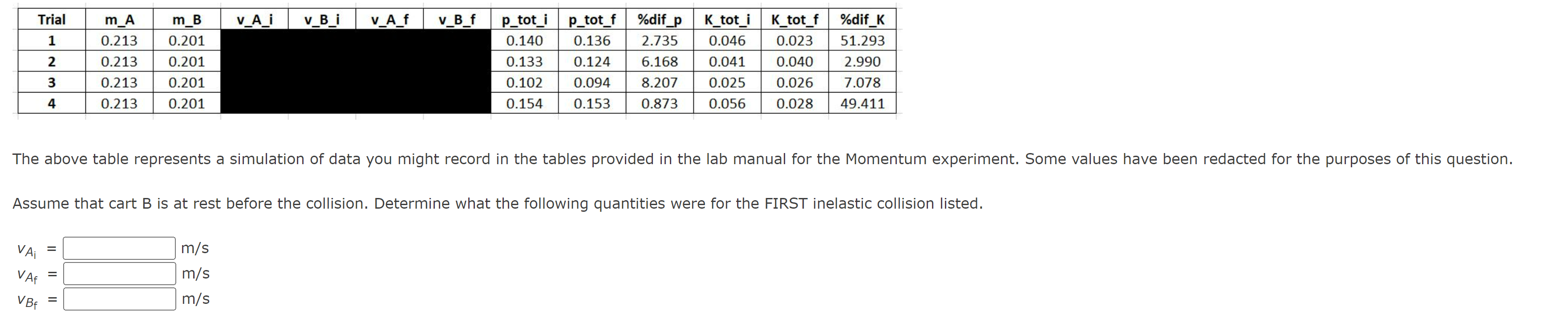 Solved The above table represents a simulation of data you | Chegg.com