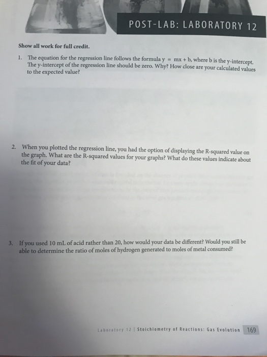 Solved POST-LAB: LABORATORY 12 Show all work for full | Chegg.com