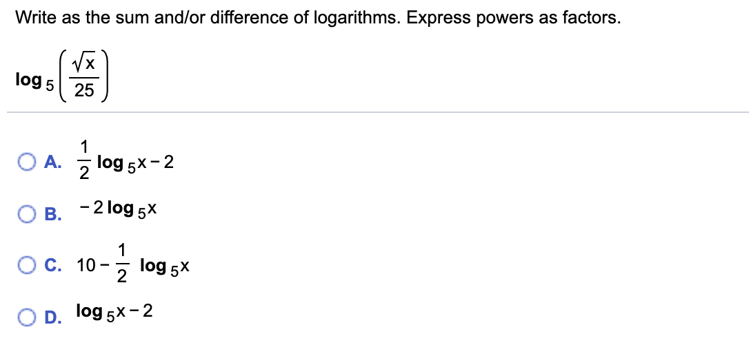 Solved write as the sum and/or difference of logarithms. | Chegg.com