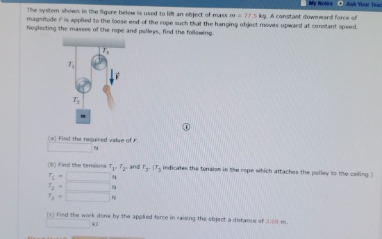 Solved O Ask Your Teac My Notes The system shown in the | Chegg.com