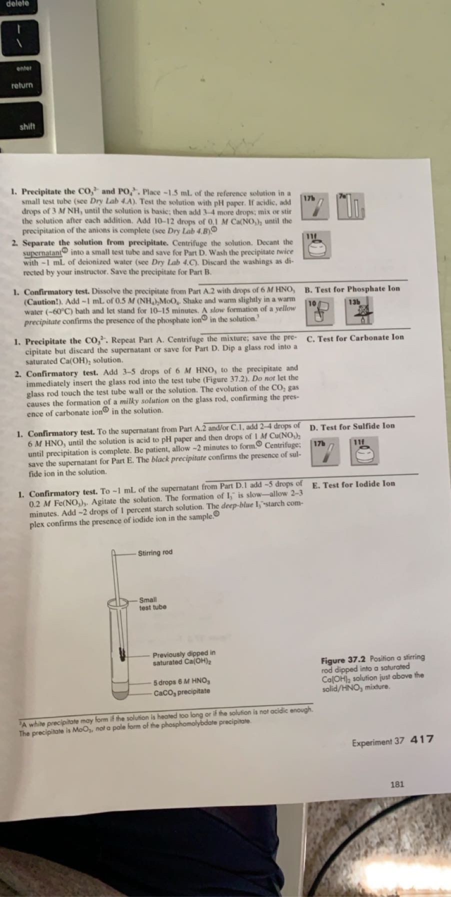 Solved delete } enter return Experiment 37 Qual: Common | Chegg.com
