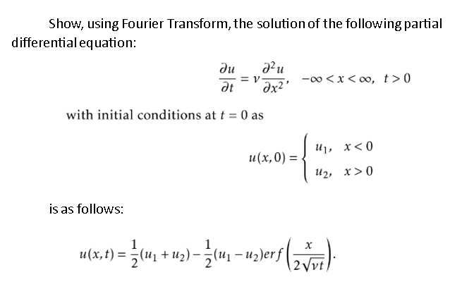Solved Show, using Fourier Transform, the solution of the | Chegg.com