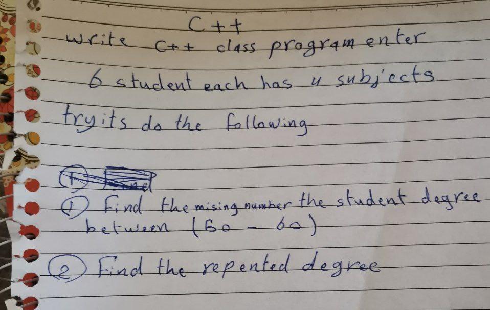 Solved write C++ C++ class program enter 6 student each has | Chegg.com
