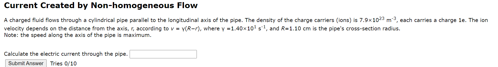 Current Created by Non-homogeneous Flow A charged | Chegg.com