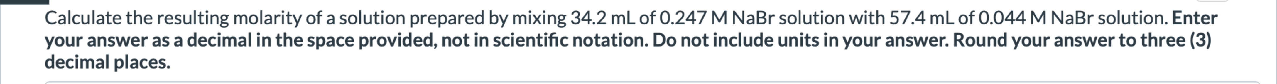 Solved Calculate the resulting molarity of a solution | Chegg.com