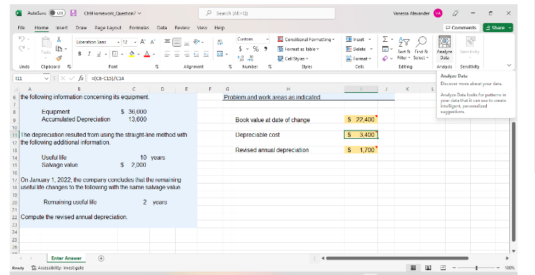 Solved I he depreciation resulited trom using the | Chegg.com