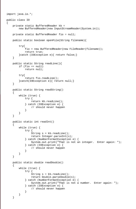Solved import java. io. * ; public class 10 private static | Chegg.com