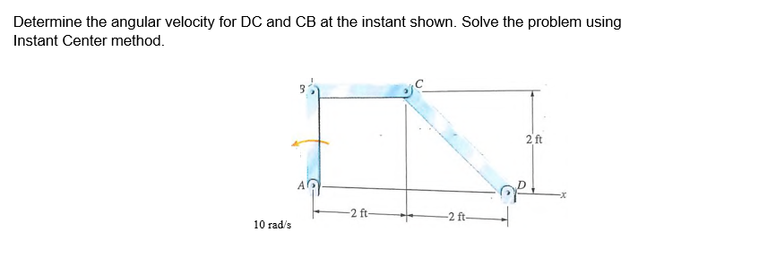 Solved Determine the angular velocity for DC and CB at the | Chegg.com