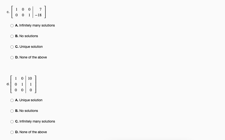 Solved (7 points) The reduced row-echelon forms of the | Chegg.com