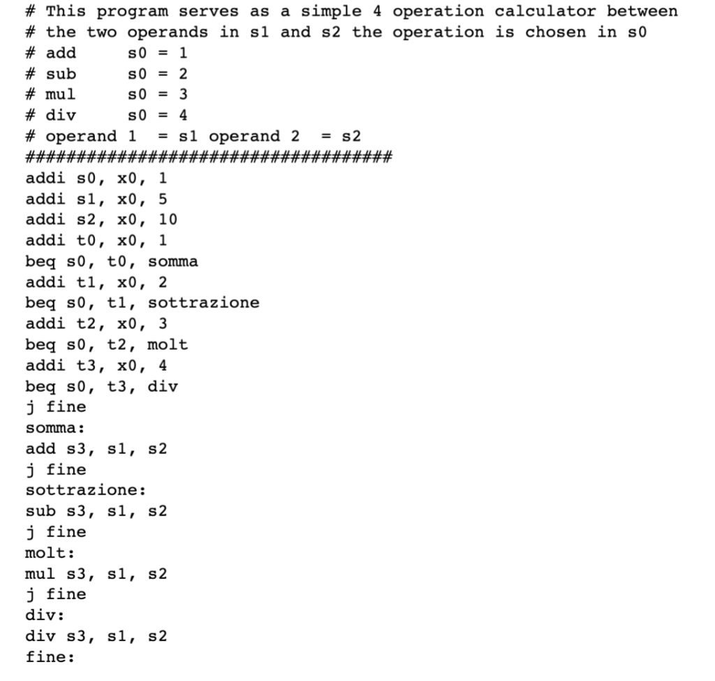 Solved x0, # This program serves as a simple 4 operation | Chegg.com
