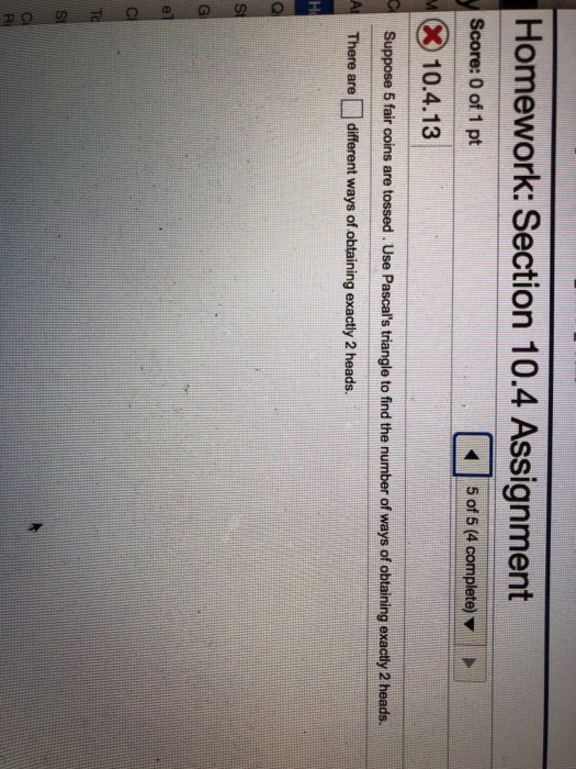 Solved Homework Section 10 4 Assignment Score 0 Of 1 Pt 5