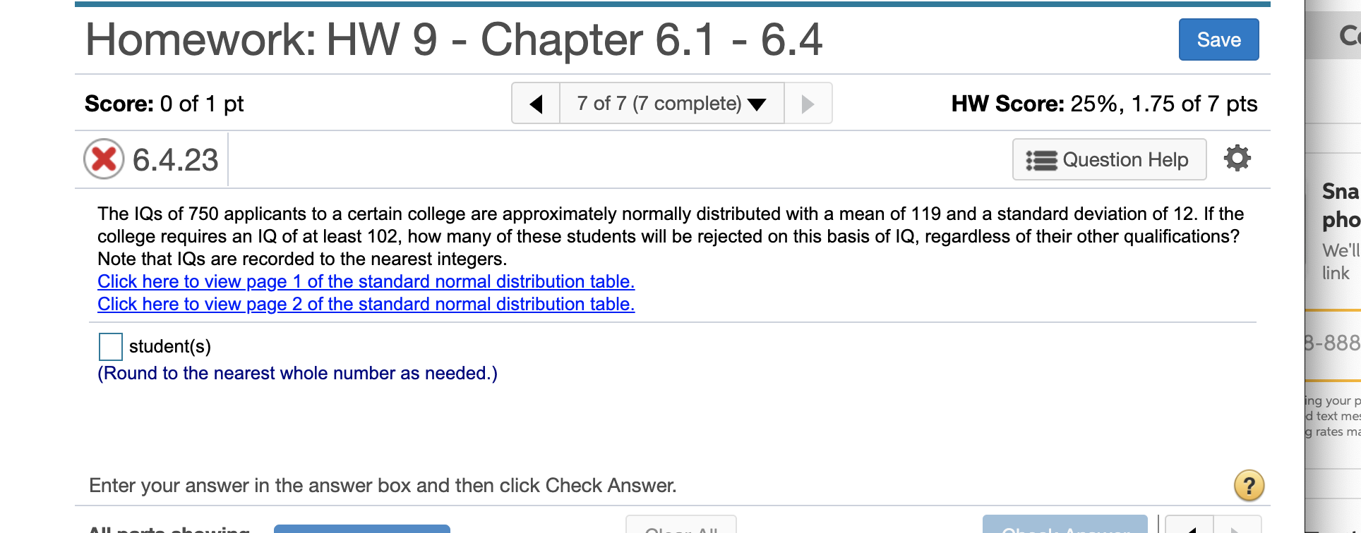 Solved Homework Hw 9 Chapter 6 1 6 4 Save С Score 0 Of