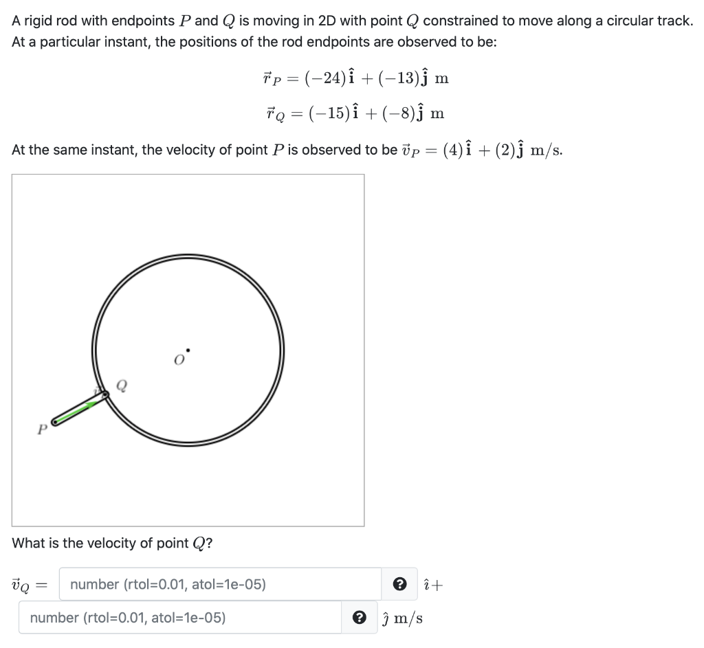 Solved A rigid rod with endpoints P and Q is moving in 2D | Chegg.com
