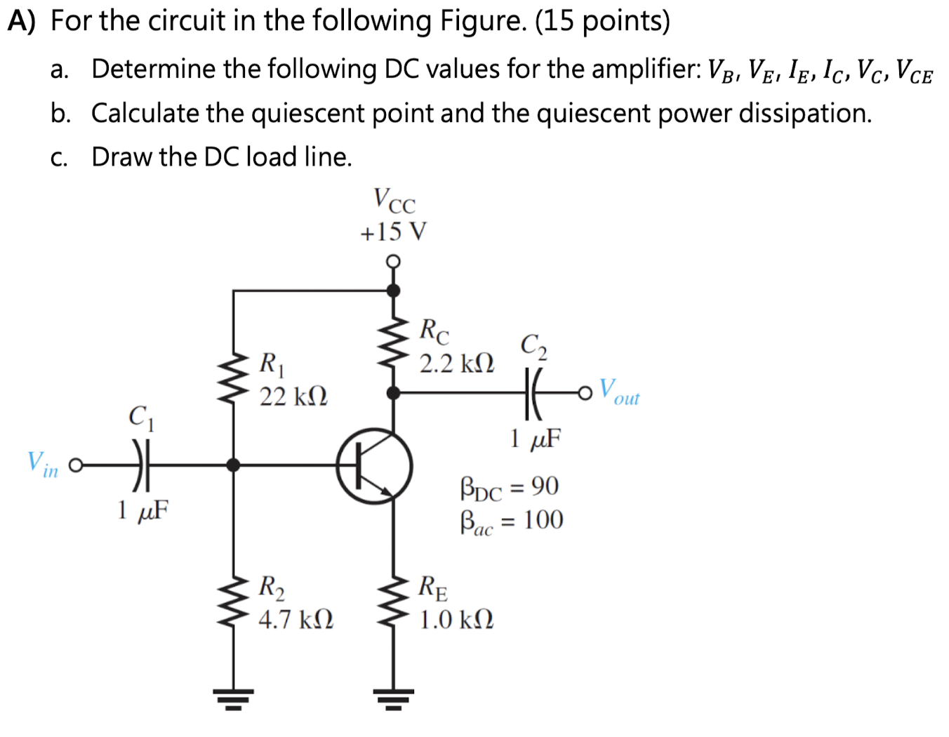 Solved A) For the circuit in the following Figure. (15 | Chegg.com