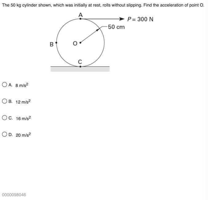 Solved The 50 kg cylinder shown, which was initially at | Chegg.com