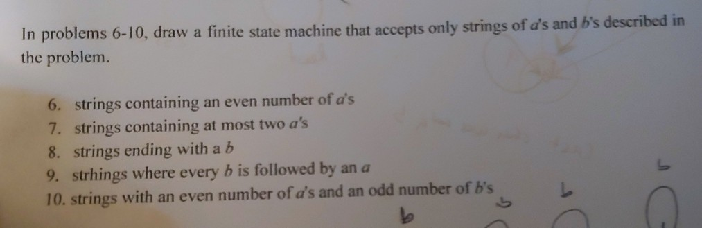 Solved In Problems 6 10 Draw A Finite State Machine That