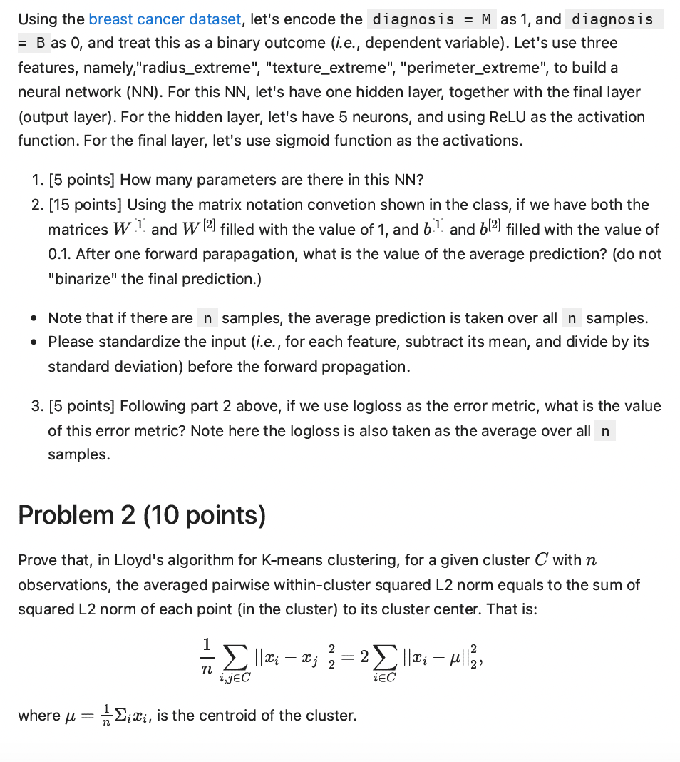 Solved Using the breast cancer dataset, let's encode the as | Chegg.com
