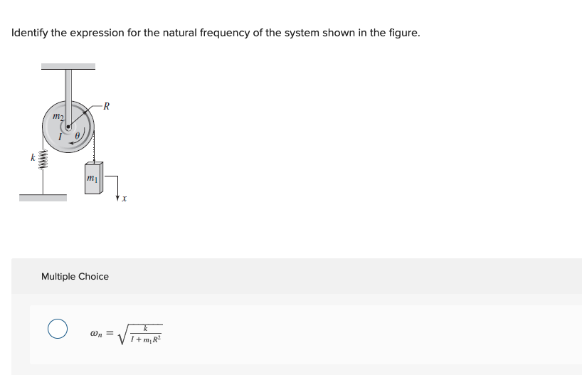 Solved Identify the expression for the natural frequency of | Chegg.com