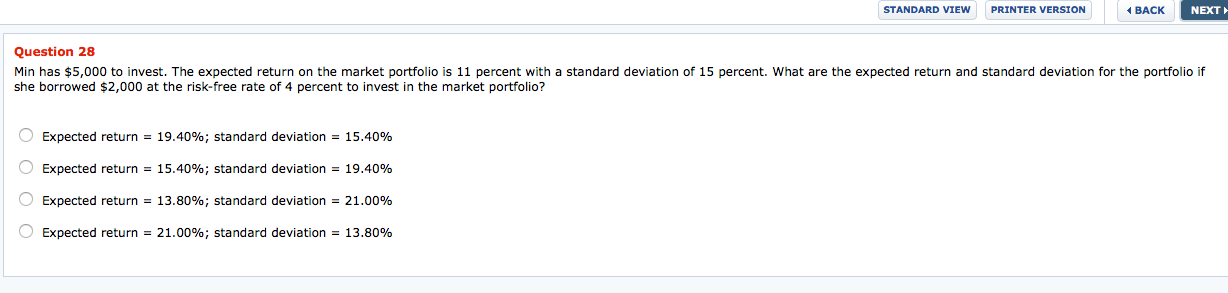 Solved STANDARD VIEW PRINTER VERSION BACK NEXT Question 28 | Chegg.com