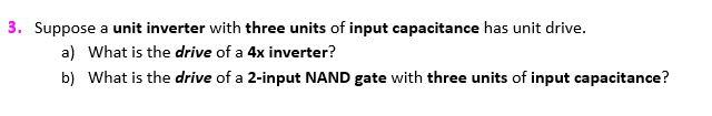 Solved 3. Suppose a unit inverter with three units of input | Chegg.com