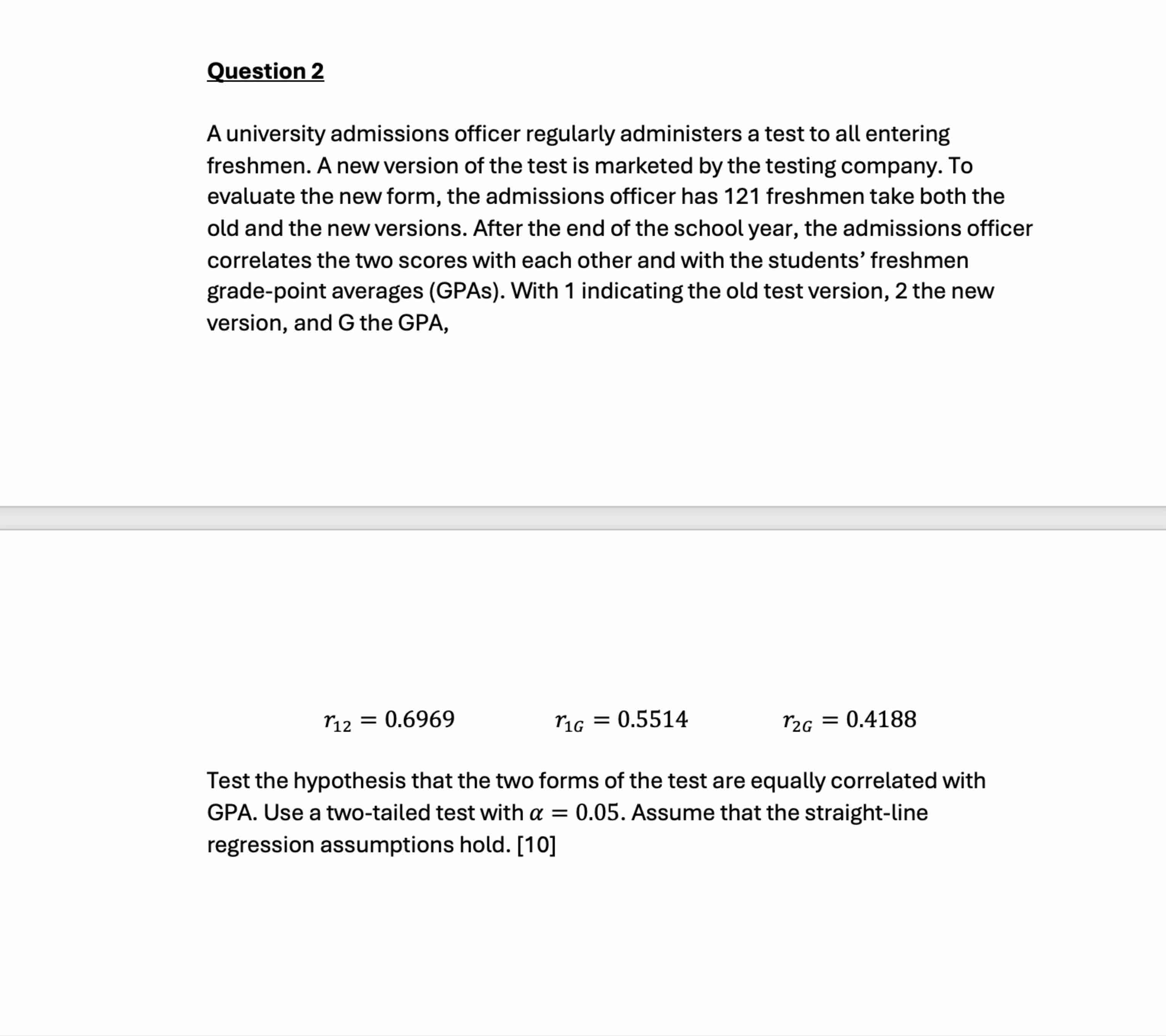 Solved Question 2A university admissions officer regularly | Chegg.com