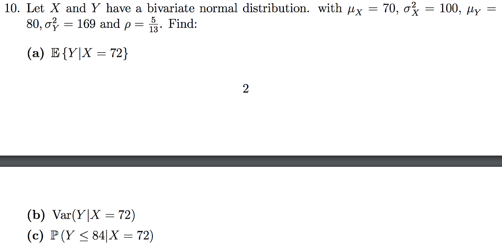 Solved Let X and Y have a bivariate normal distribution. | Chegg.com
