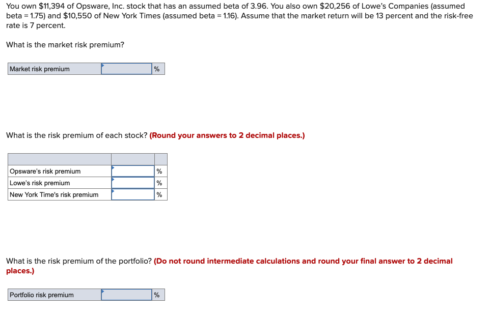 Solved You own $11,394 of Opsware, Inc. stock that has an | Chegg.com