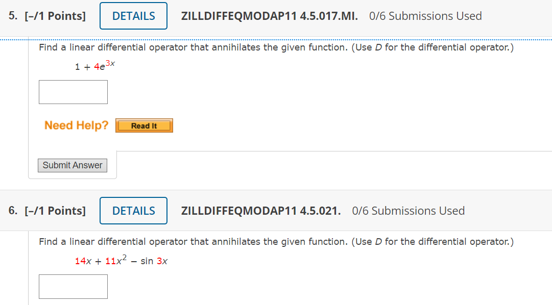 Solved 5. [-/1 Points] DETAILS ZILLDIFFEQMODAP11 4.5.017.MI. | Chegg.com