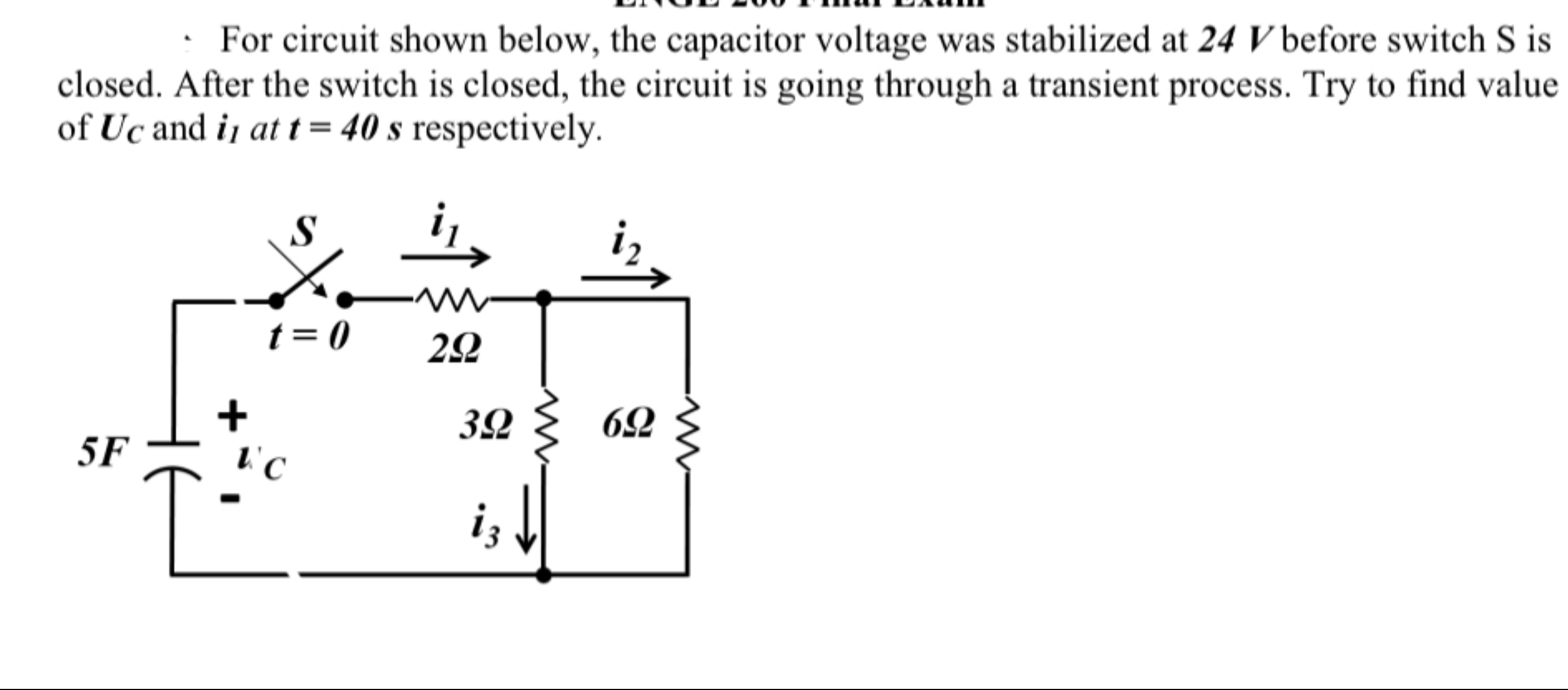 Solved ASAP; For circuit shown below, the capacitor voltage | Chegg.com