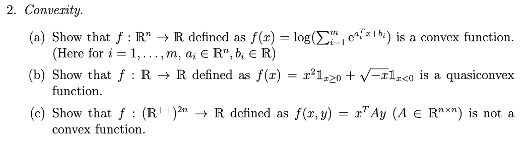 Solved (a) Show that f:Rn→R defined as | Chegg.com
