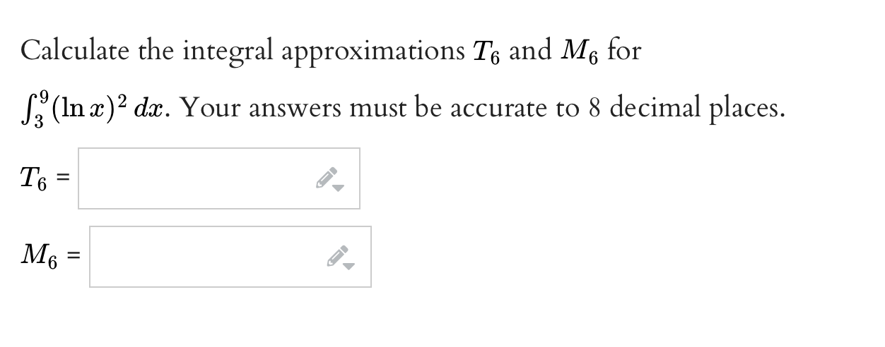 Solved 6 Calculate the integral approximations To and Me for | Chegg.com