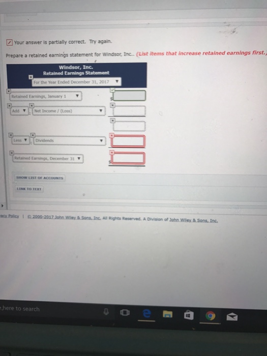 Solved Prepare a retained earnings statement for Windsor inc | Chegg.com