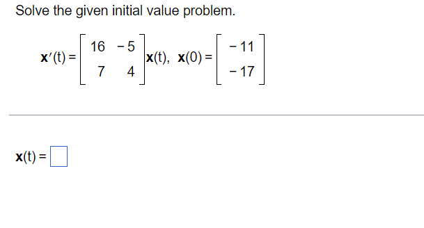 Solved Solve the given initial value problem. | Chegg.com
