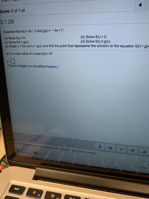 Solved Score: 0 of 1 pt 3.1.29 Suppose that f(x)-5x _ 2 and | Chegg.com