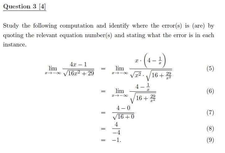 Solved Question 3 [4] Study the following computation and | Chegg.com