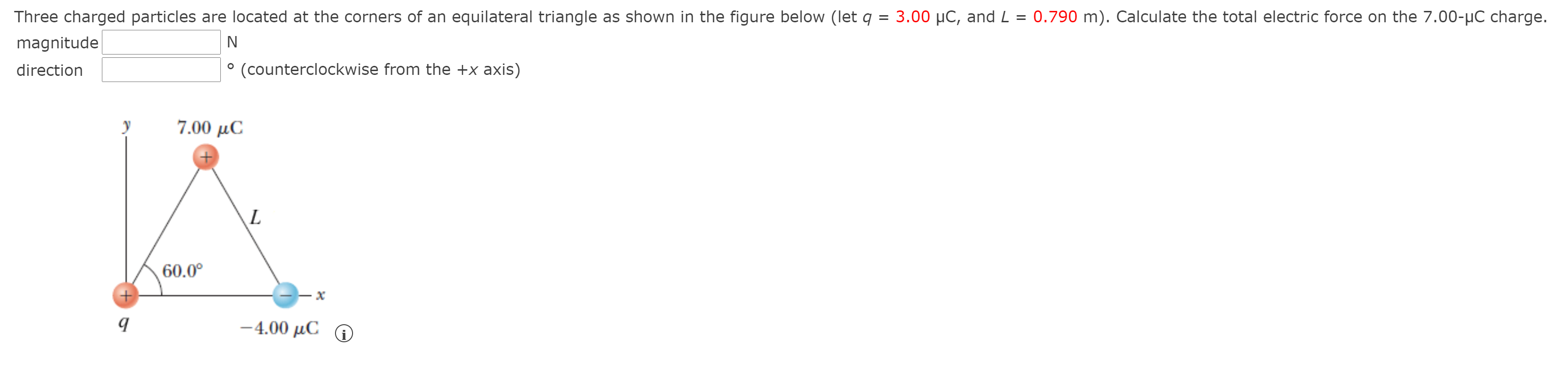 Solved Three charged particles are located at the corners of | Chegg.com