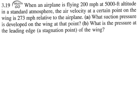 Solved 3.19 When an airplane is flying 200 mph at 5000-ft | Chegg.com