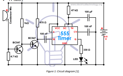 Solved construct clap switch into a breadboard using the | Chegg.com