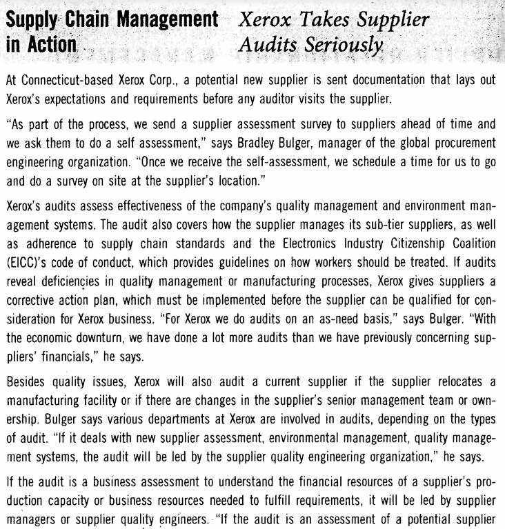 Solved II ACtiol. At Connecticut-based Xerox Corp., a | Chegg.com