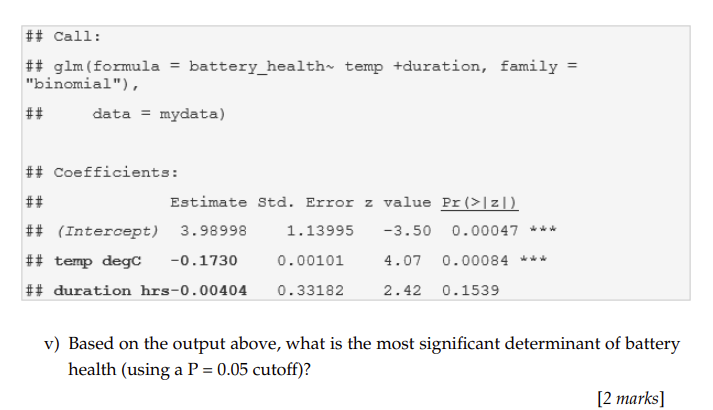 Solved v) Based on the output above, what is the most | Chegg.com
