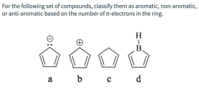 Solved For the following set of compounds, classify them as | Chegg.com