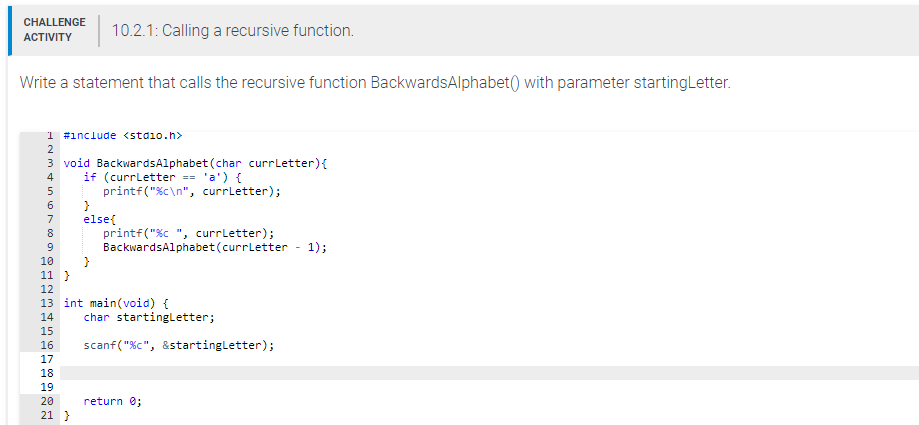Solved Challenge Activity 10 2 1 Calling A Recursive
