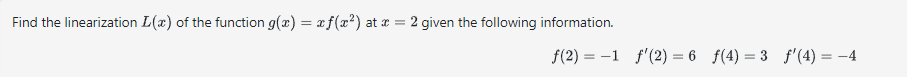 Solved Find the linearization L(x) ﻿of the function | Chegg.com