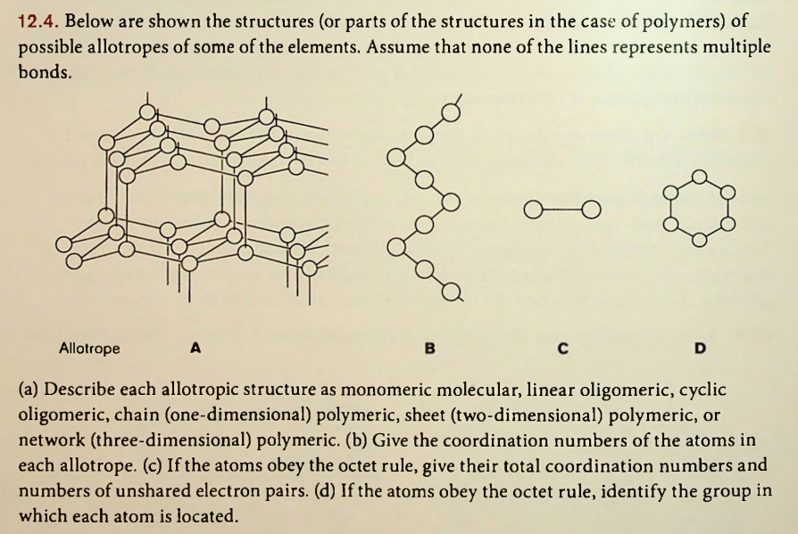 Solved 12.4. Below are shown the structures (or parts of the | Chegg.com