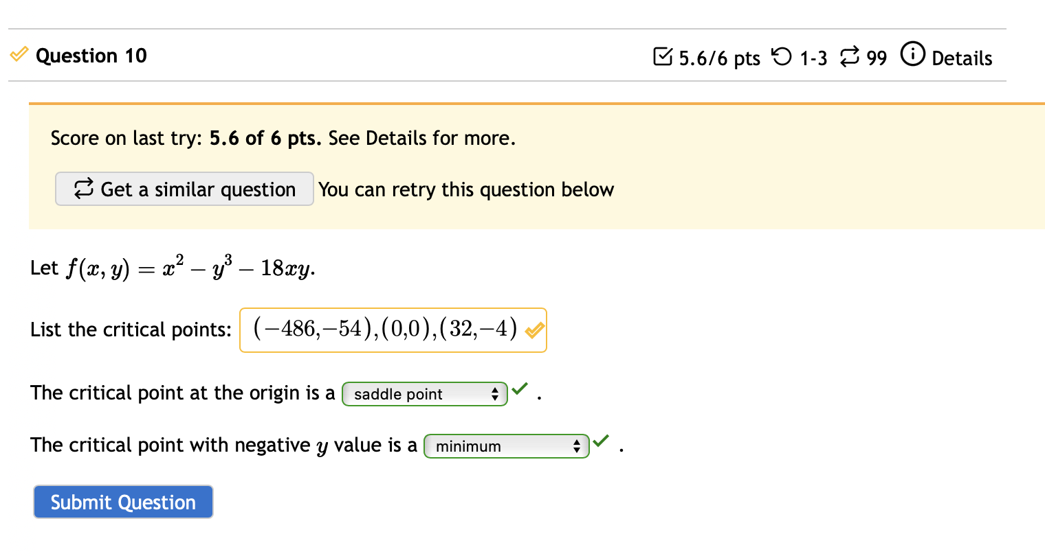 Solved Question 10Score on last try: 5.6 of 6 pts. See | Chegg.com Solved Question 10Score on last try: 5.6 of 6 pts. See | Chegg.com